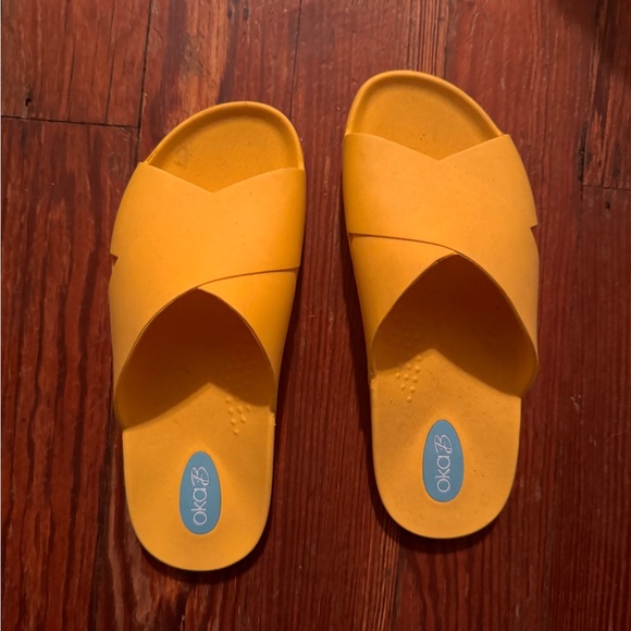 OKA b. | Shoes | Brand New Oka B Brand Yellow Rubber Spa Sandals | Poshmark